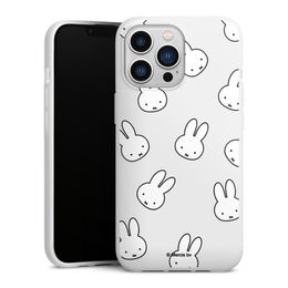 DeinDesign iPhone 13 Pro Handy Silikon H&uuml;lle Case wei&szlig; Handyh&uuml;lle Muster Miffy Transparent Silikon Case
