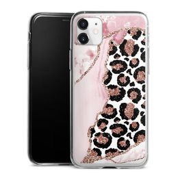 DeinDesign iPhone 11 Handy Slim Case Silikon Handyh&uuml;lle transparent H&uuml;lle extra d&uuml;nn Marble Glitzer Leopard Silikon Slim Case
