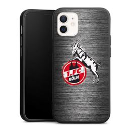 DeinDesign iPhone 12 mini Handy Premium Silikon H&uuml;lle Handyh&uuml;lle schwarz Case Official Licensed Product Metallic Look 1. Fc K&ouml;ln Silikon Premium Case
