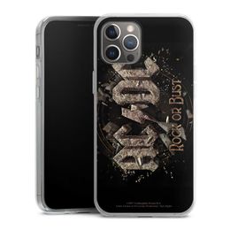 DeinDesign iPhone 12 Pro Max Handy Silikon H&uuml;lle Case transparent Handyh&uuml;lle Acdc Official Licensed Product Rock Or Bust Silikon Case