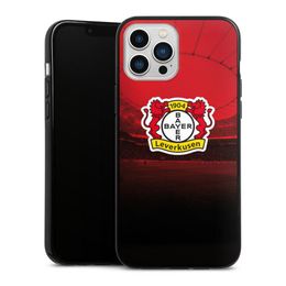 DeinDesign iPhone 13 Pro Max Handy Silikon H&uuml;lle Case schwarz Handyh&uuml;lle Bayer 04 Leverkusen Official Licensed Product Stadium