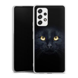 DeinDesign Galaxy A53 5G Handy Silikon H&uuml;lle Case transparent Handyh&uuml;lle Black Eye Cat Silikon Case