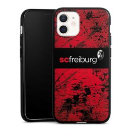 DeinDesign iPhone 12 mini Handy Silikon H&uuml;lle Case schwarz Handyh&uuml;lle Official Licensed Product Sc Freiburg Logo