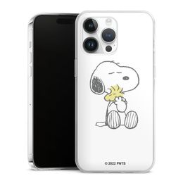 DeinDesign iPhone 15 Pro Max Handy Silikon H&uuml;lle Case transparent Handyh&uuml;lle Snoopy Love Peanuts Silikon Case