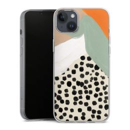 DeinDesign iPhone 14 Plus Handy Silikon H&uuml;lle Case transparent Handyh&uuml;lle Abstract Boho Kunst Silikon Case