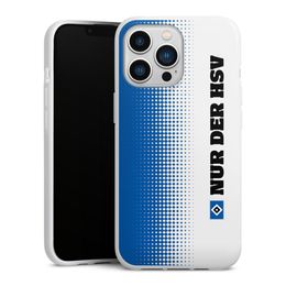 DeinDesign iPhone 13 Pro Handy Silikon H&uuml;lle Case wei&szlig; Handyh&uuml;lle Logo Hsv Transparent Silikon Case