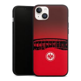 DeinDesign iPhone 14 Handy Premium Silikon H&uuml;lle Handyh&uuml;lle schwarz Case Official Licensed Product Eintracht Frankfurt Stadium Silikon Premium Case
