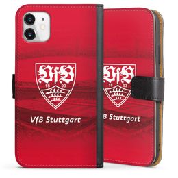 DeinDesign iPhone 11 Handy Klapph&uuml;lle Handyh&uuml;lle aus Kunst Leder schwarz Flip Case Stadium Official Licensed Product Vfb Stuttgart Sideflip mit Lasche