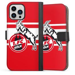 DeinDesign iPhone 13 Pro Max Handy Klapph&uuml;lle Handyh&uuml;lle aus Kunst Leder schwarz Flip Case Official Licensed Product Coat Of Arms 1. Fc K&ouml;ln Sideflip mit langer 