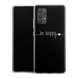 DeinDesign Galaxy A32 4G Handy Silikon H&uuml;lle Case transparent Handyh&uuml;lle Happiness Statement Sayings Silikon Case