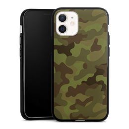 DeinDesign iPhone 12 mini Handy Silikon H&uuml;lle Case schwarz Handyh&uuml;lle Camouflage Tarnmuster Army