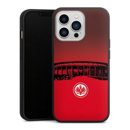 DeinDesign iPhone 13 Pro Handy Premium Silikon H&uuml;lle Handyh&uuml;lle schwarz Case Official Licensed Product Eintracht Frankfurt Stadium Silikon Premium Case