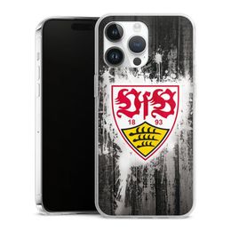 DeinDesign iPhone 15 Pro Max Handy Silikon H&uuml;lle Case transparent Handyh&uuml;lle Official Licensed Product Vfb Stuttgart Bundesliga Silikon Case