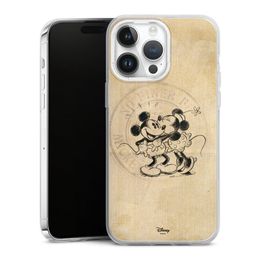 DeinDesign iPhone 14 Pro Max Handy Silikon H&uuml;lle Case transparent Handyh&uuml;lle Minnie Mouse Vintage Mickey Mouse Silikon Case