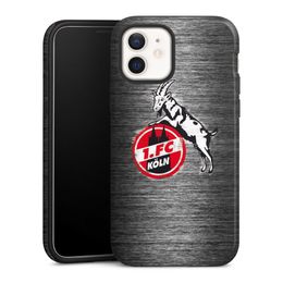 DeinDesign iPhone 12 mini Handy Panzer Handyh&uuml;lle robuste Outdoor H&uuml;lle Schutzh&uuml;lle gl&auml;nzend Official Licensed Product 1. Fc K&ouml;ln Metallic Look Tough Case