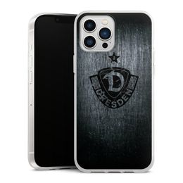 DeinDesign iPhone 13 Pro Max Handy Silikon H&uuml;lle Case transparent Handyh&uuml;lle Sg Dynamo Dresden Official Licensed Product Vintage Silikon Case