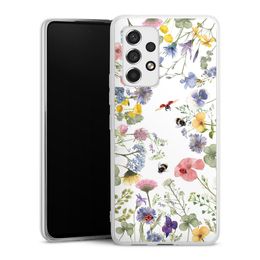 DeinDesign Galaxy A53 5G Handy Silikon H&uuml;lle Case transparent Handyh&uuml;lle Muster Flowers Bee Silikon Case