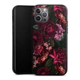 DeinDesign iPhone 12 Pro Handy Silikon H&uuml;lle Case schwarz Handyh&uuml;lle Blossom Flowers Rose