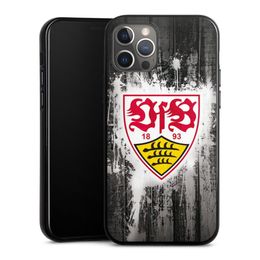 DeinDesign iPhone 12 Pro Handy Silikon H&uuml;lle Case schwarz Handyh&uuml;lle Official Licensed Product Bundesliga Vfb Stuttgart