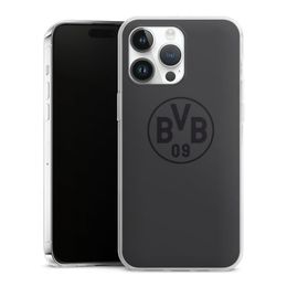 DeinDesign iPhone 15 Pro Max Handy Silikon H&uuml;lle Case transparent Handyh&uuml;lle Bvb Borussia Dortmund Logo Silikon Case