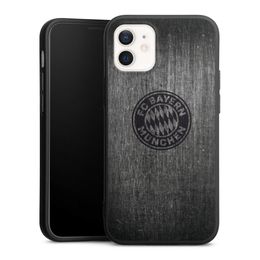 DeinDesign iPhone 12 mini Handy Premium Silikon H&uuml;lle Handyh&uuml;lle schwarz Case Fcb Metallic Look Fc Bayern M&uuml;nchen Silikon Premium Case
