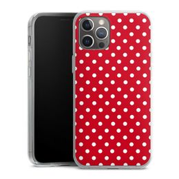 DeinDesign iPhone 12 Pro Max Handy Silikon H&uuml;lle Case transparent Handyh&uuml;lle Points Polka Dots Retro Silikon Case