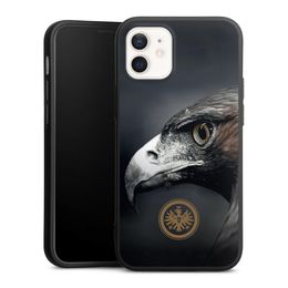 DeinDesign iPhone 12 mini Handy Premium Silikon H&uuml;lle Handyh&uuml;lle schwarz Case Eintracht Frankfurt Eagle Official Licensed Product Silikon Premium Case