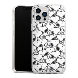 DeinDesign iPhone 13 Pro Max Handy Silikon H&uuml;lle Case transparent Handyh&uuml;lle Peanuts Snoopy Muster Silikon Case