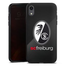 DeinDesign iPhone Xr Handy Silikon H&uuml;lle Case schwarz Handyh&uuml;lle Sc Freiburg Lettering Logo