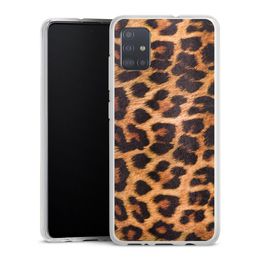 DeinDesign Galaxy A51 Handy Silikon H&uuml;lle Case transparent Handyh&uuml;lle Animal Print Leopard Fur Silikon Case