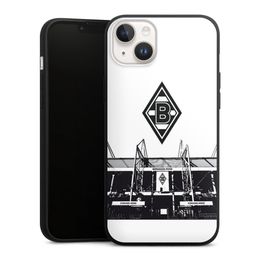 DeinDesign iPhone 14 Handy Premium Silikon H&uuml;lle Handyh&uuml;lle schwarz Case Stadium Die Fohlen Borussia M&ouml;nchengladbach Silikon Premium Case