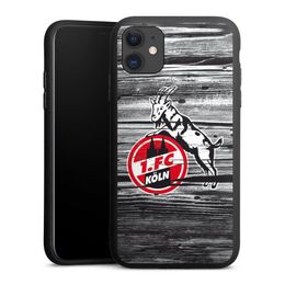 DeinDesign iPhone 11 Handy Premium Silikon H&uuml;lle Handyh&uuml;lle schwarz Case 1. Fc K&ouml;ln Official Licensed Product Wooden Look Silikon Premium Case