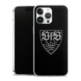DeinDesign iPhone 15 Pro Max Handy Silikon H&uuml;lle Case transparent Handyh&uuml;lle Official Licensed Product Vfb Stuttgart Logo Silikon Case