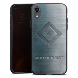 DeinDesign iPhone Xr Handy Silikon H&uuml;lle Case schwarz Handyh&uuml;lle Metallic Look Hsv Hamburger Sv