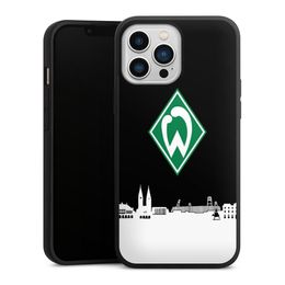 DeinDesign iPhone 13 Pro Max Handy Premium Silikon H&uuml;lle Handyh&uuml;lle schwarz Case Skyline Sv Werder Bremen Official Licensed Product Silikon Premium Case