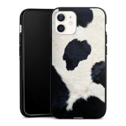 DeinDesign iPhone 12 Handy Silikon H&uuml;lle Case schwarz Handyh&uuml;lle Animal Look Animal Print Cow Skin