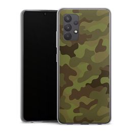 DeinDesign Galaxy A32 4G Handy Silikon H&uuml;lle Case transparent Handyh&uuml;lle Camouflage Tarnmuster Army Silikon Case