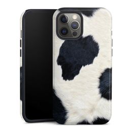 DeinDesign iPhone 12 Pro Handy Panzer Handyh&uuml;lle robuste Outdoor H&uuml;lle Schutzh&uuml;lle gl&auml;nzend Animal Look Cow Skin Animal Print Tough Case