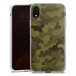 DeinDesign iPhone Xr Handy Silikon H&uuml;lle Case transparent Handyh&uuml;lle Camouflage Tarnmuster Army Silikon Case