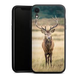DeinDesign iPhone Xr Handy Premium Silikon H&uuml;lle Handyh&uuml;lle schwarz Case Forrest Deer Meadow Silikon Premium Case
