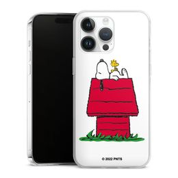 DeinDesign iPhone 15 Pro Max Handy Silikon H&uuml;lle Case transparent Handyh&uuml;lle Snoopy Peanuts Official Licensed Product Silikon Case