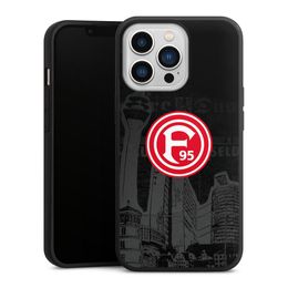 DeinDesign iPhone 13 Pro Handy Premium Silikon H&uuml;lle Handyh&uuml;lle schwarz Case Official Licensed Product Logo Fortuna D&uuml;sseldorf Silikon Premium Case