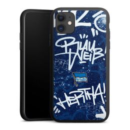 DeinDesign iPhone 11 Handy Premium Silikon H&uuml;lle Handyh&uuml;lle schwarz Case Hertha Bsc Graffiti Official Licensed Product Silikon Premium Case