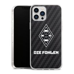 DeinDesign iPhone 13 Pro Max Handy Silikon H&uuml;lle Case transparent Handyh&uuml;lle Borussia M&ouml;nchengladbach Carbon Gladbach Silikon Case