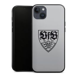 DeinDesign iPhone 14 Plus Handy Silikon H&uuml;lle Case schwarz Handyh&uuml;lle Logo Official Licensed Product Vfb Stuttgart