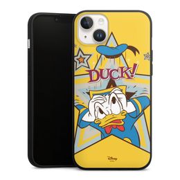 DeinDesign iPhone 14 Handy Premium Silikon H&uuml;lle Handyh&uuml;lle schwarz Case Donald Duck Disney Official Licensed Product Silikon Premium Case
