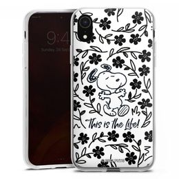 DeinDesign iPhone Xr Handy Silikon H&uuml;lle Case transparent Handyh&uuml;lle Peanuts Flowers Snoopy Silikon Case