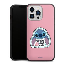 DeinDesign iPhone 13 Pro Handy Premium Silikon H&uuml;lle Handyh&uuml;lle schwarz Case Lilo & Stitch Disney Sayings Silikon Premium Case