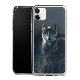 DeinDesign iPhone 11 Handy Slim Case Silikon Handyh&uuml;lle transparent H&uuml;lle extra d&uuml;nn Wolf Painting Nature Silikon Slim Case