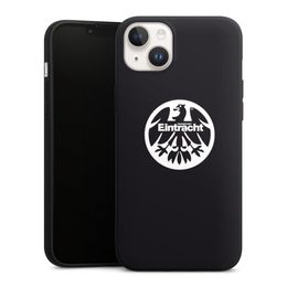 DeinDesign iPhone 14 Handy Premium Silikon H&uuml;lle Handyh&uuml;lle schwarz Case Logo Eintracht Frankfurt Eagle Silikon Premium Case